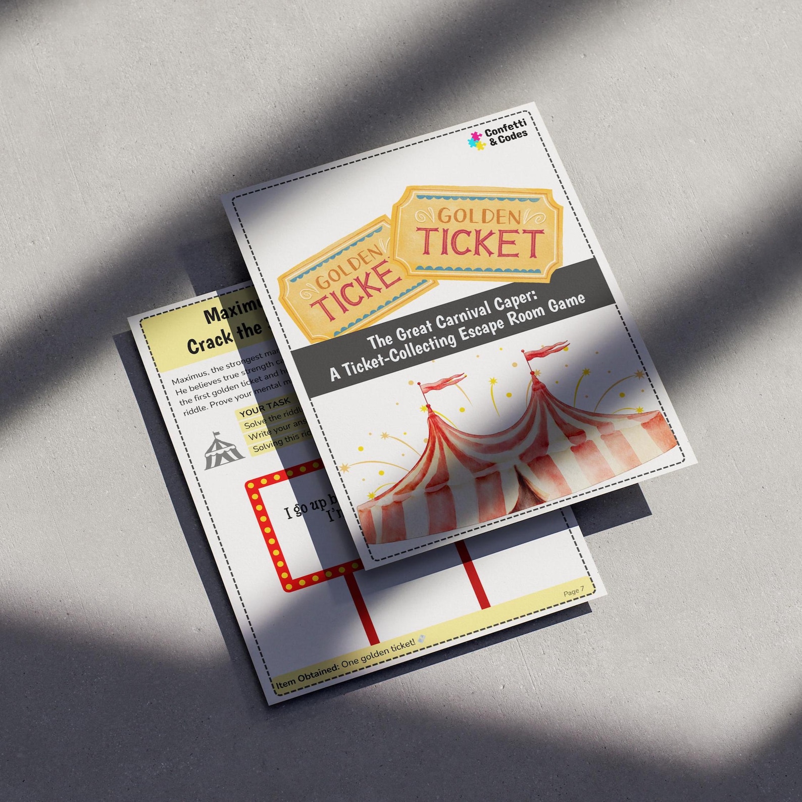 Printable Carnival Escape Room Game: Family Fun Night (ages 9+, Digital ...