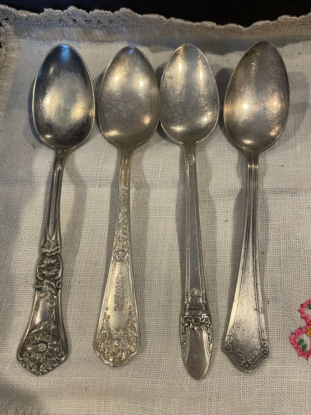 Set of 4 Teaspoons, Various Styles - Etsy