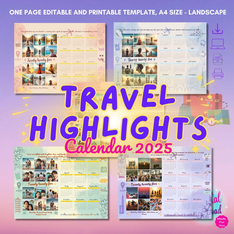 Personalize, 2025 Calendar Printable, Calendar 2025, Wall Calendar ...