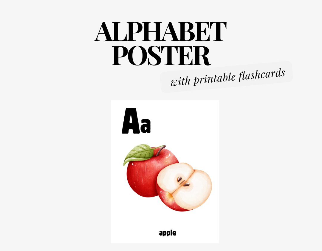 Alphabet Flash Cards, Alphabet Poster, Classroom Decor, Toddlers ...