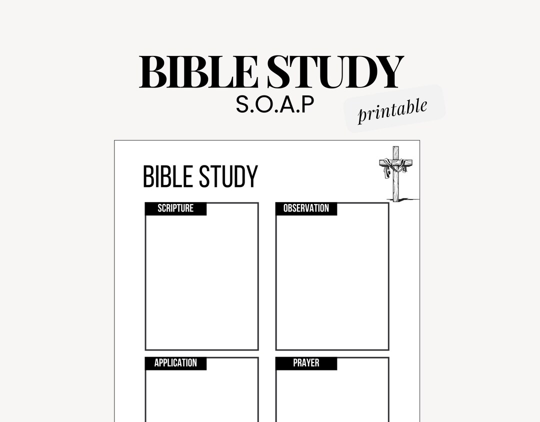 Printable S.O.A.P Bible Study Journal Scripture Observation Application ...