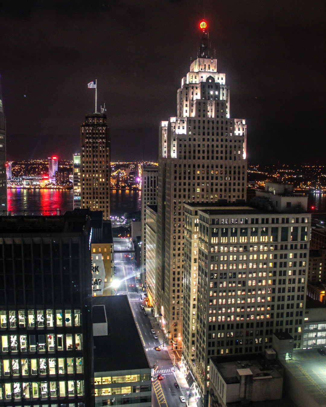 Detroit Skyline at Night Vertical Fine Art Photograph on - Etsy