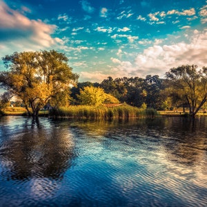 Landscape Photograph of Cass Lake in Waterford Michigan - Etsy