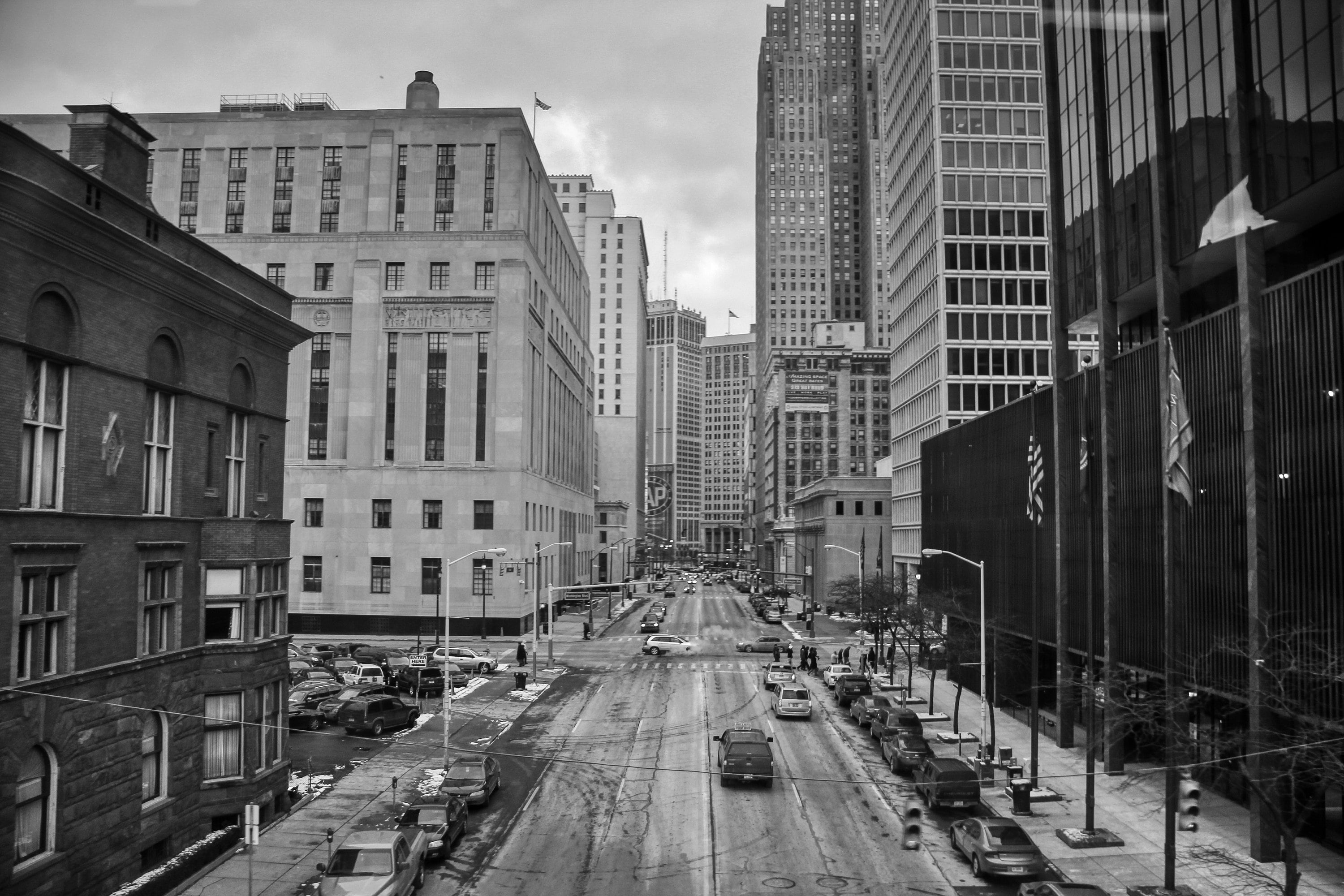 Detroit Street View Washington Black and White Photography by ...