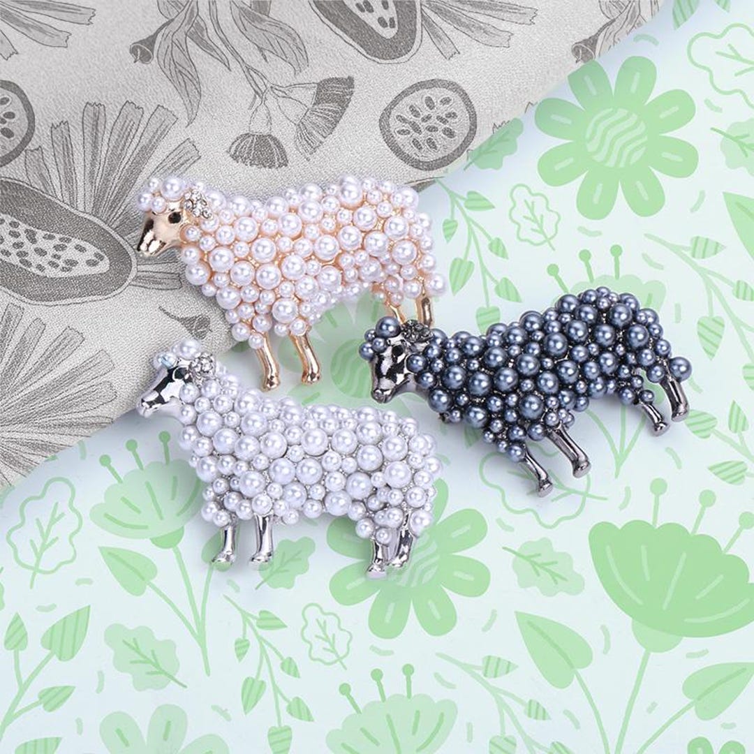 Pearl Sheep Brooch, Animal Brooch, Cute Brooch, Cute Animal Brooch ...