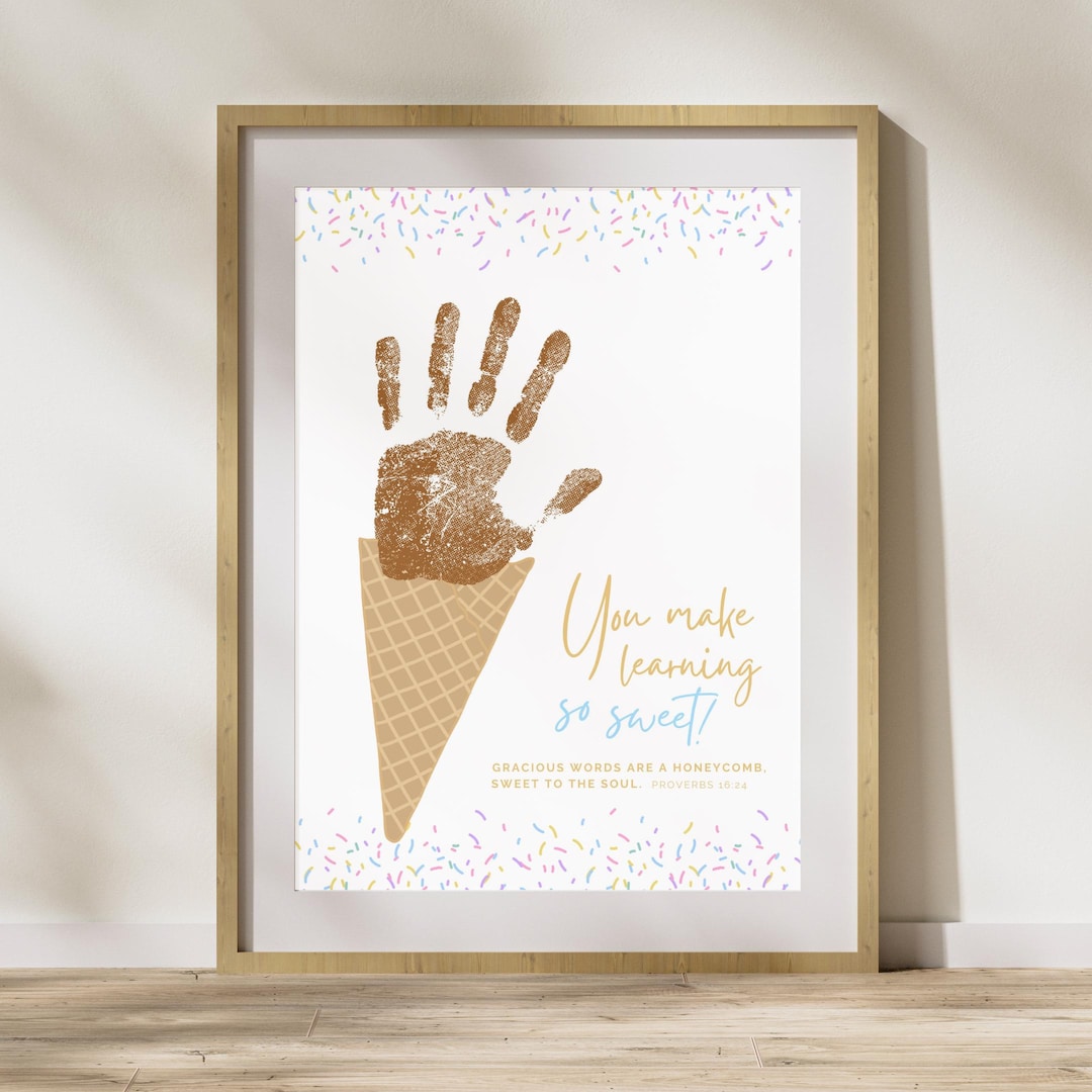 First Day of School Handprint Craft, Christian Teacher Handprint Craft ...