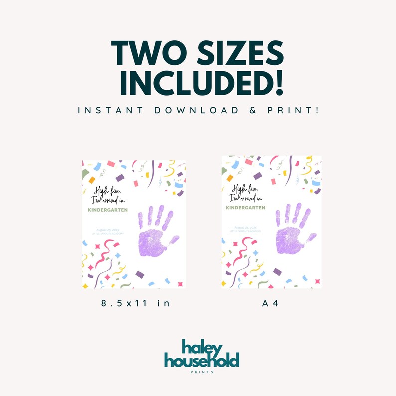 Back to School Handprint Art Bundle, First Day of School Handprint ...