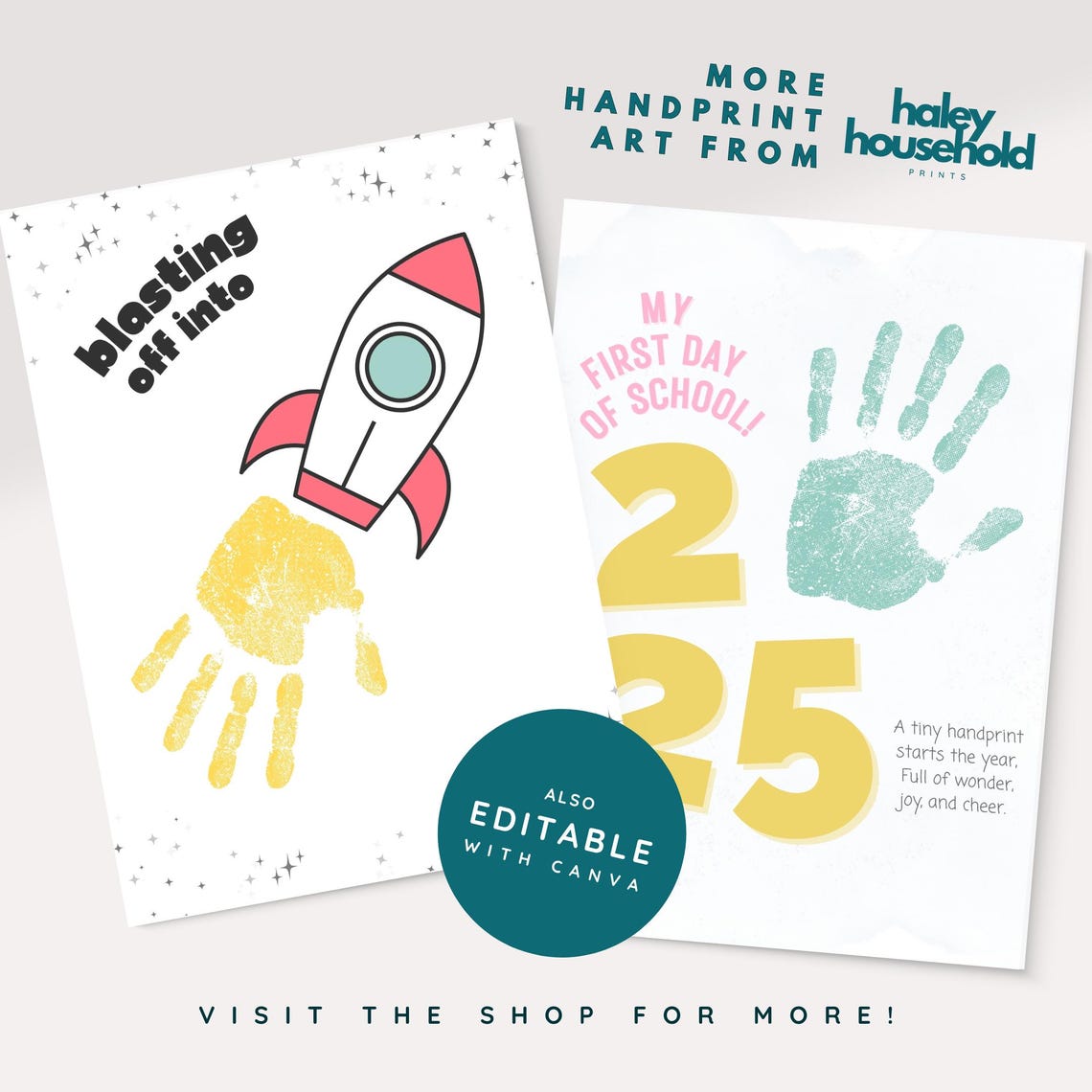 Editable First Day of Kindergarten Handprint Craft, High Five Handprint ...