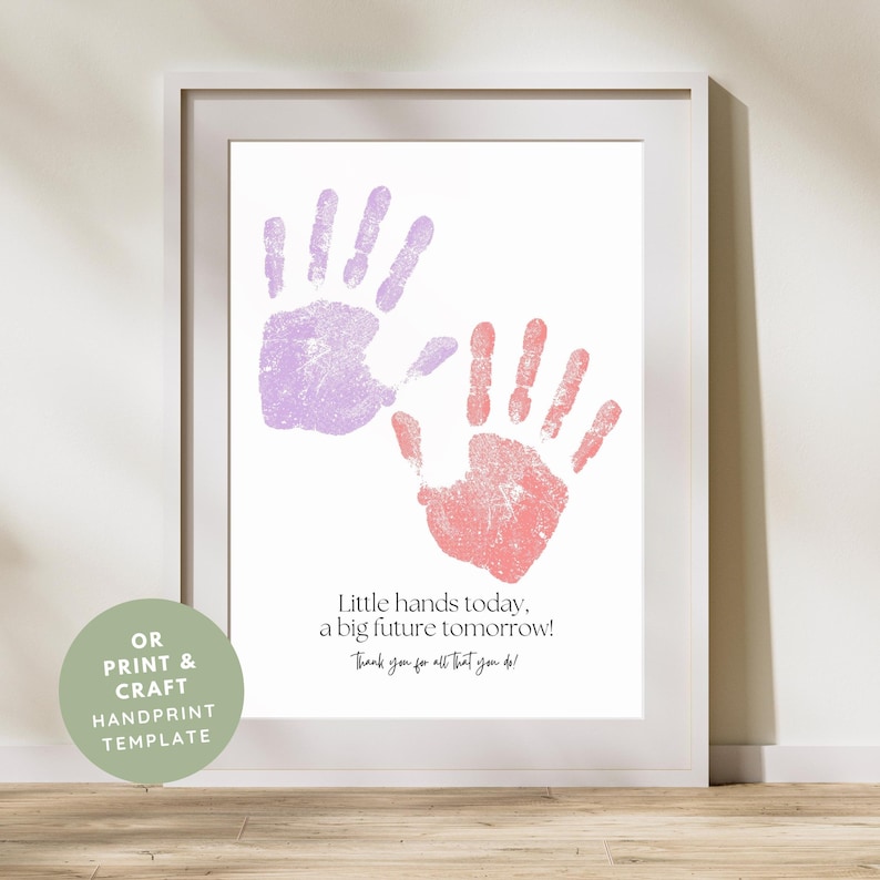 Teacher Gift From Class, Fingerprint Printable, Teacher Appreciation ...