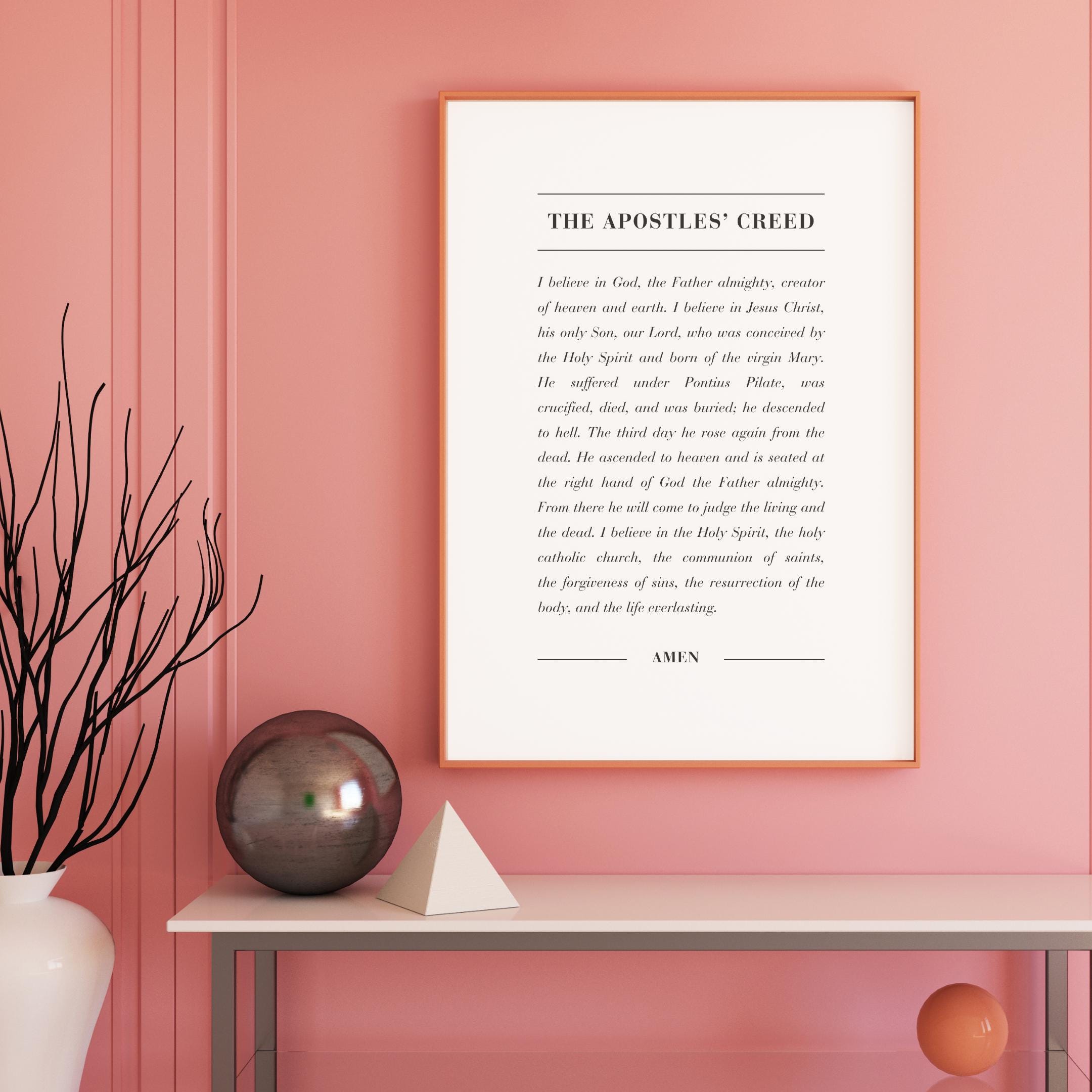 Apostles Creed Wall Art Digital Print, Modern Christian Art Downloads ...