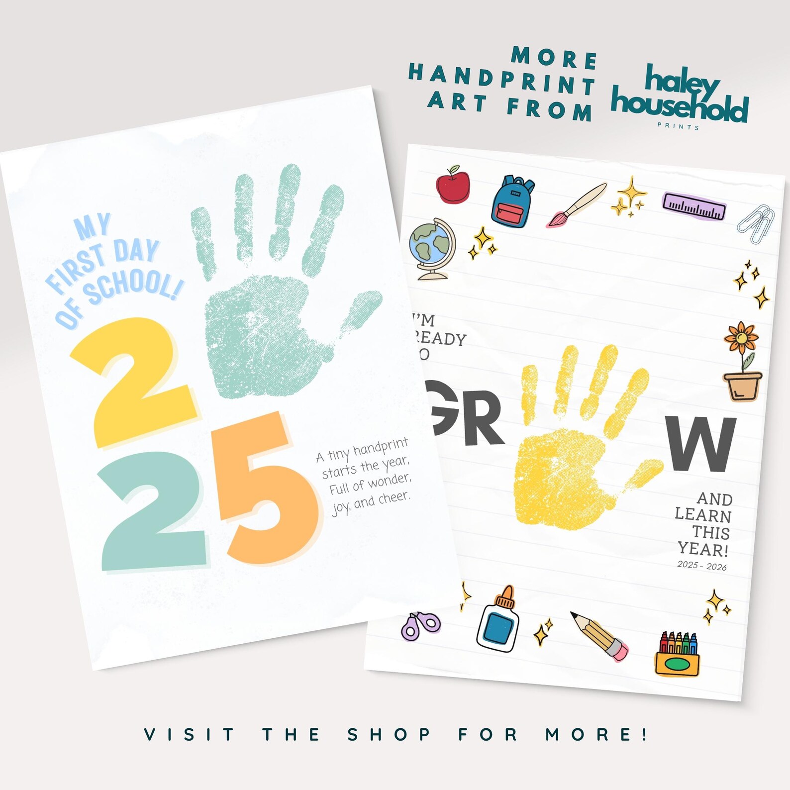 First Day of School Handprint Craft Kindergarten 2025-2026, My First ...