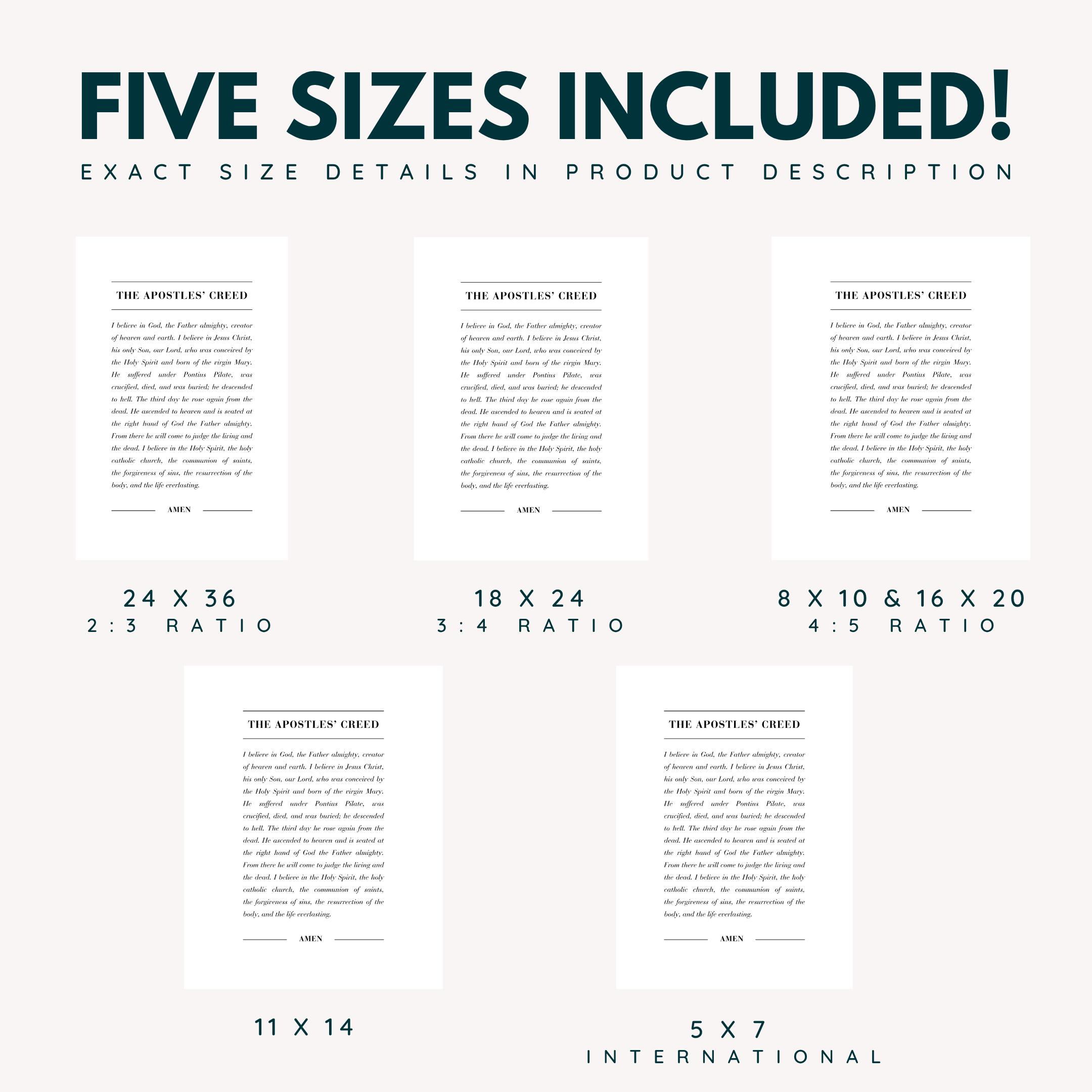 Apostles Creed Wall Art Digital Print, Modern Christian Art Downloads ...