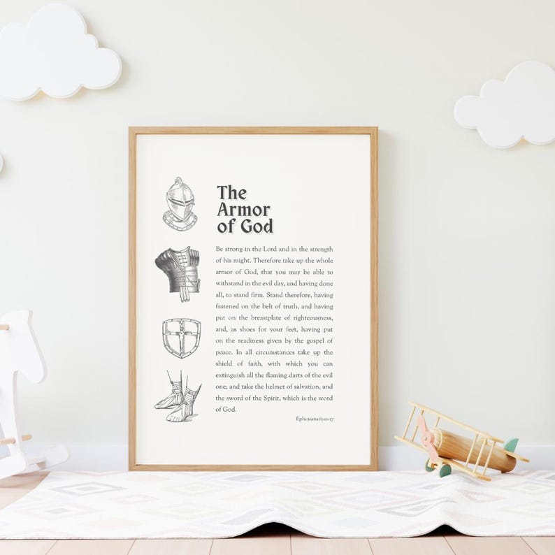 Armor of God Sword of the Spirit Ephesians 6 Scripture Wall Art Bible ...