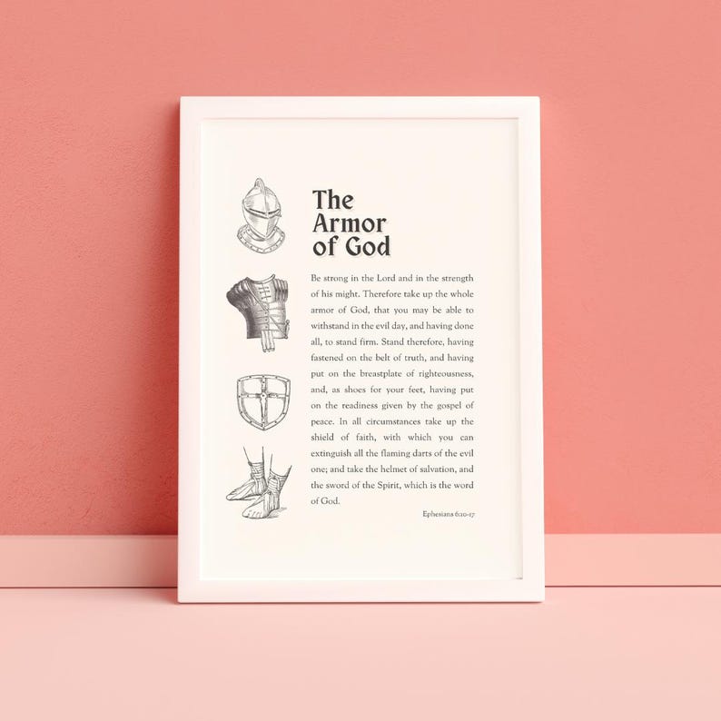 Armor of God Sword of the Spirit Ephesians 6 Scripture Wall Art Bible ...