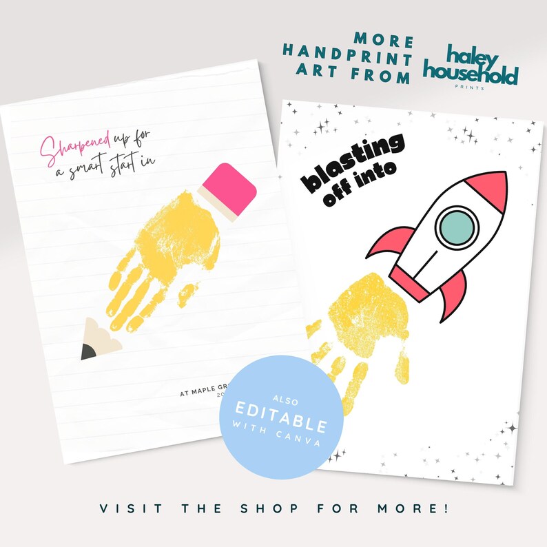 Editable Back to School Handprint Art, My First Day of Preschool ...