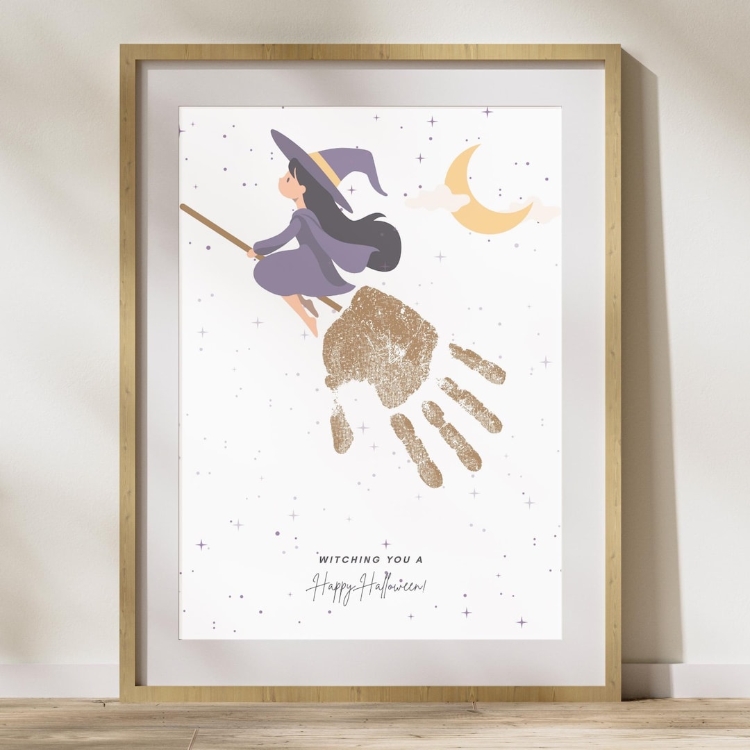 Witching You A Happy Halloween Printable Halloween Handprint Art, Fall ...