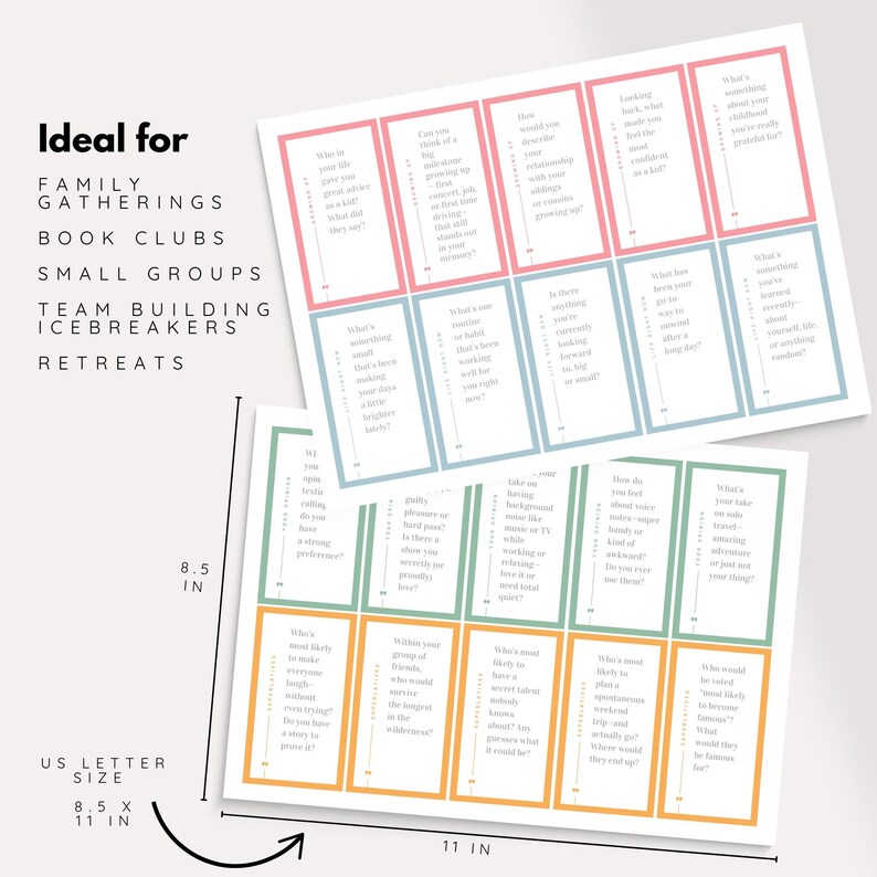 Icebreaker Conversation Starters, Team Building Conversation Cards, Ice ...
