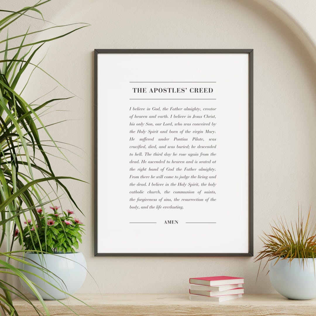 Apostles Creed Wall Art Digital Print, Modern Christian Art Downloads ...