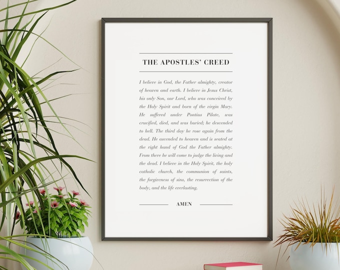 The Apostles Creed Print, Prayer Wall Art, Scripture Wall Art ...