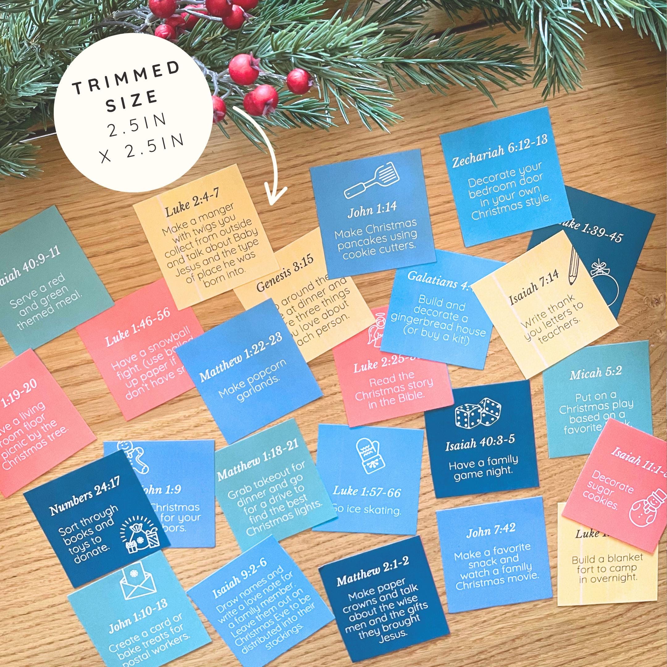24 Advent Scripture Cards Printable, Advent Calendar Bible Cards ...