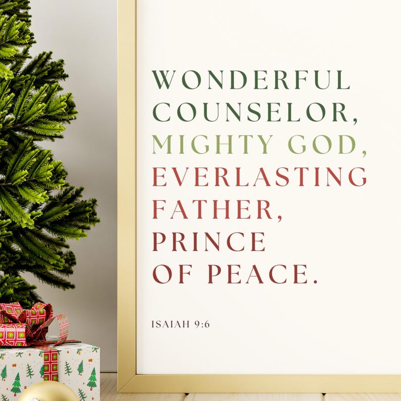Christmas Wall Decor Isaiah 9:6 Mighty God Advent Scripture Wall Art ...