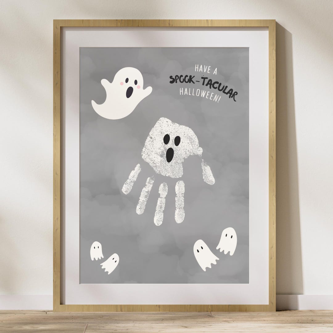 Halloween Handprint Ghost, Spooktacular Halloween Handprint Printable ...