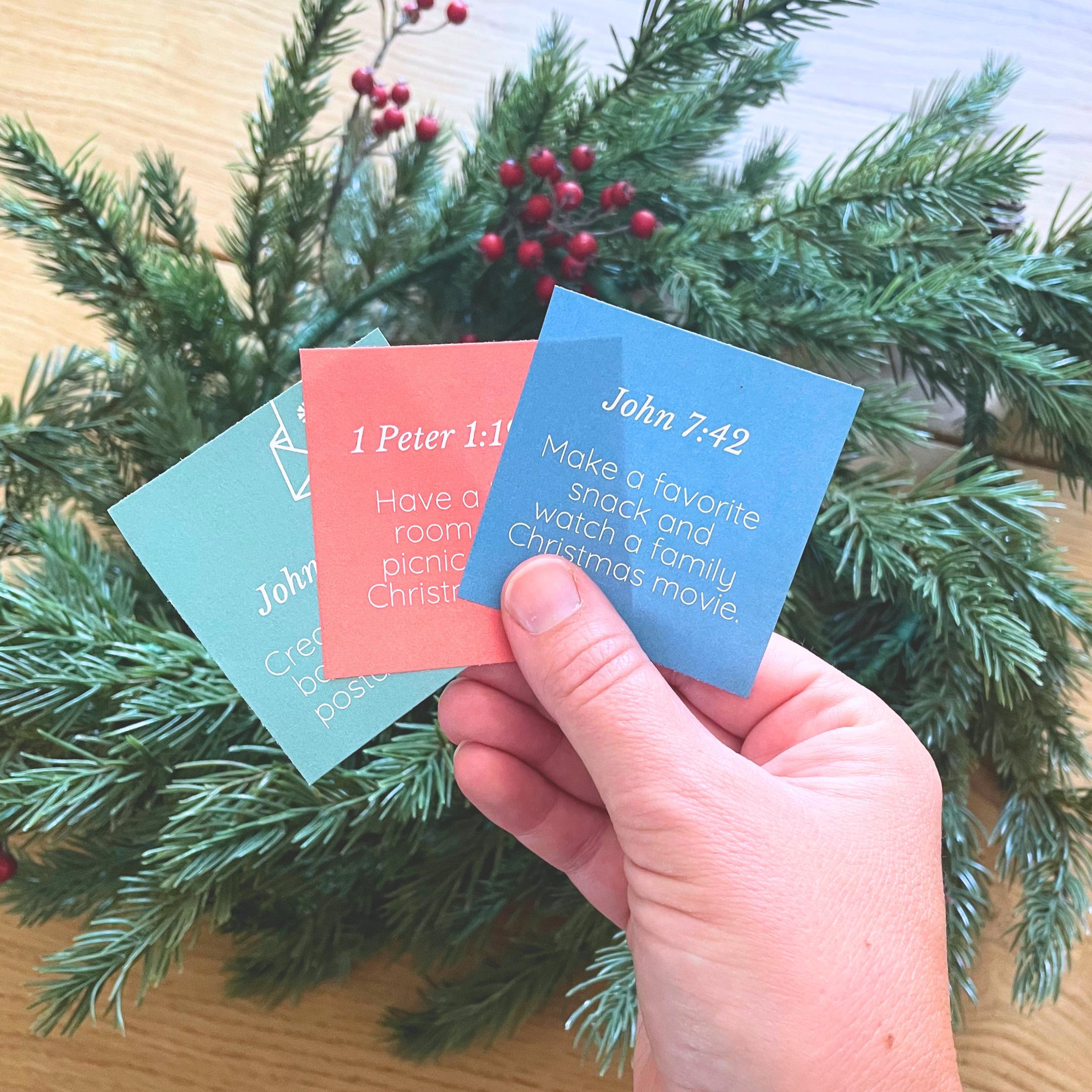 24 Advent Scripture Cards Printable, Advent Calendar Bible Cards ...