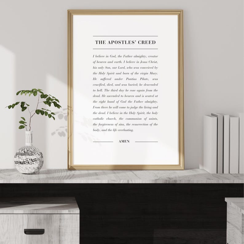 Apostles Creed Wall Art Digital Print, Modern Christian Art Downloads ...
