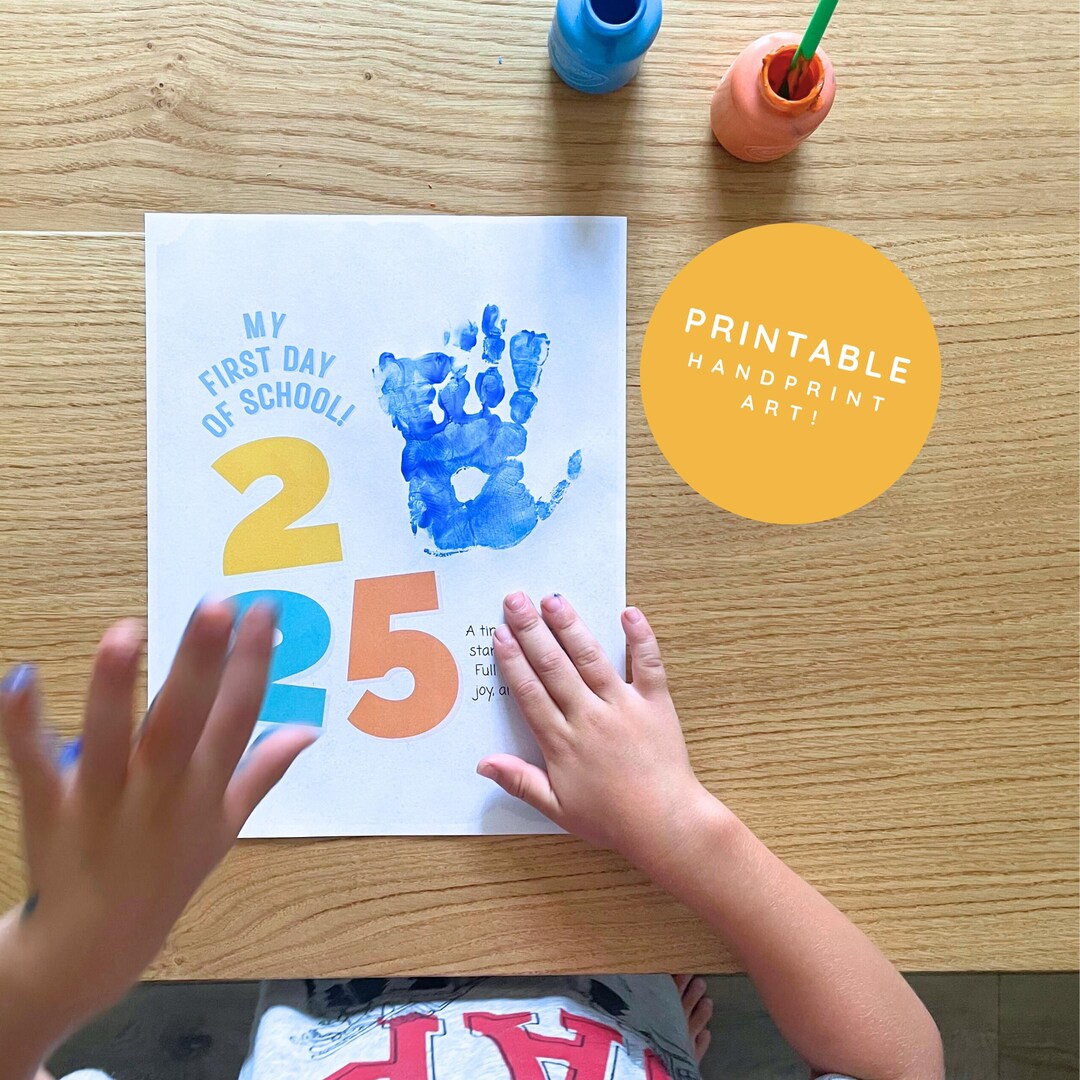 My First Day of School Handprint 2025, Back to School Handprint Art ...