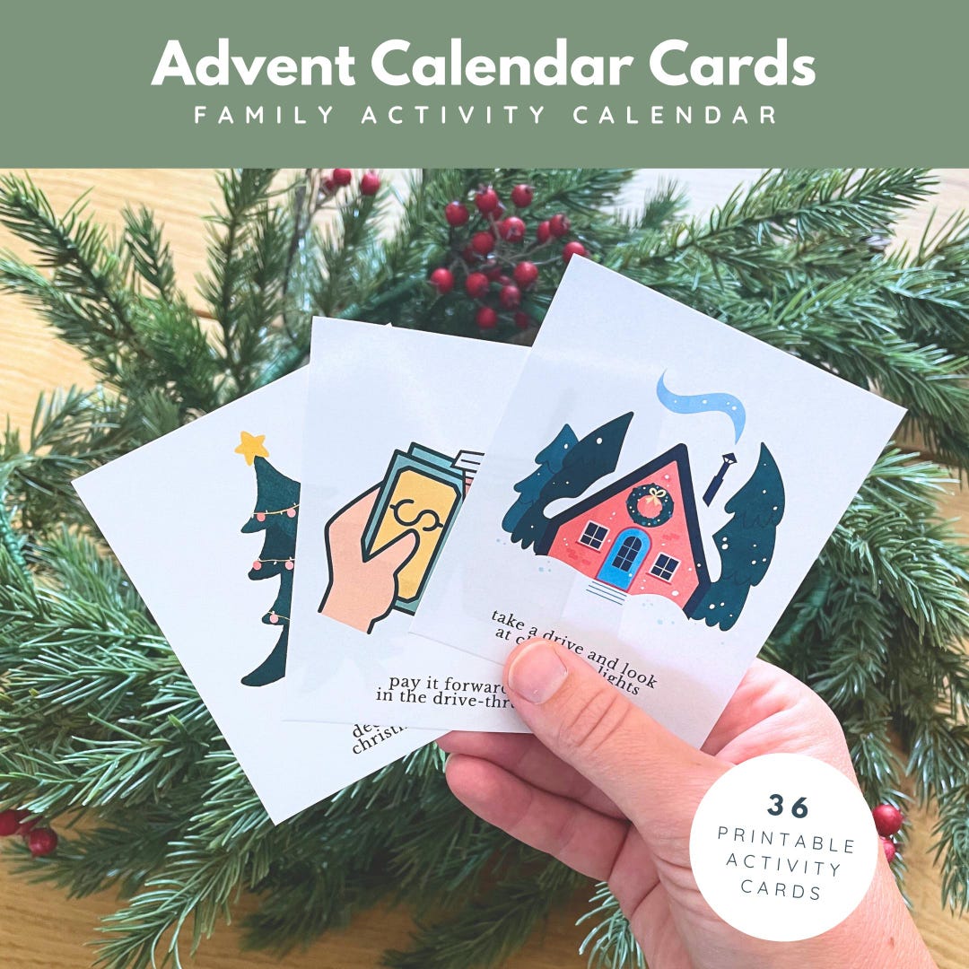 25 Days of Christmas Advent Calendar Activity Cards Printable ...