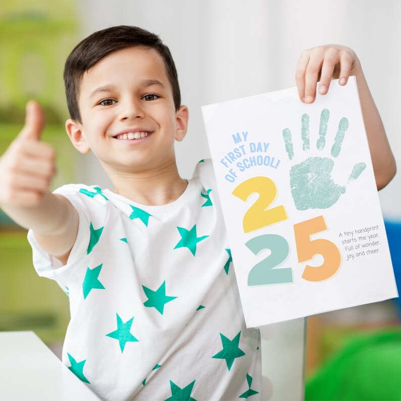 My First Day of School Handprint, First Day of Kindergarten Handprint ...