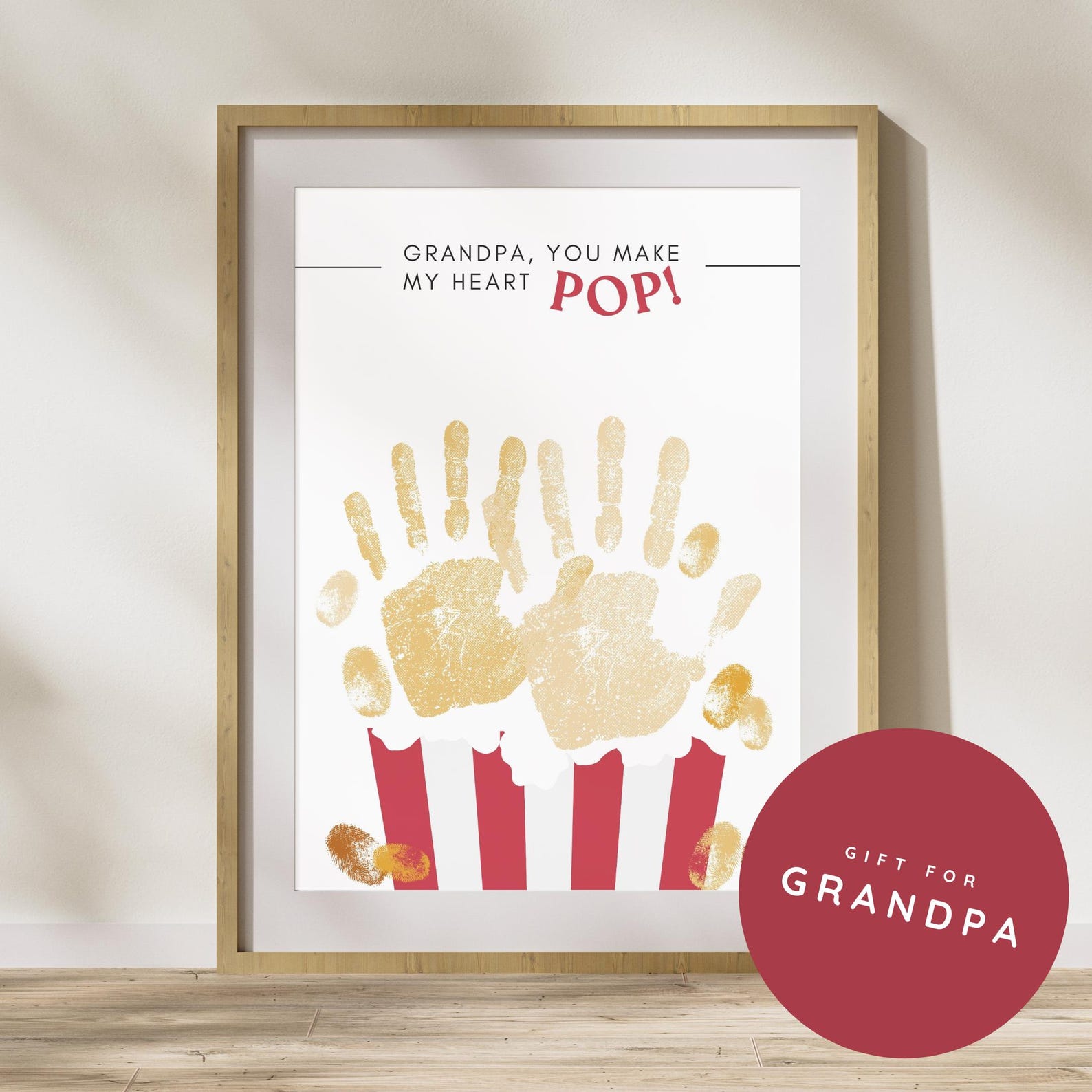 Handprint Fathers Day Craft for Kids, Grandpa Handprint Art, Handprint ...