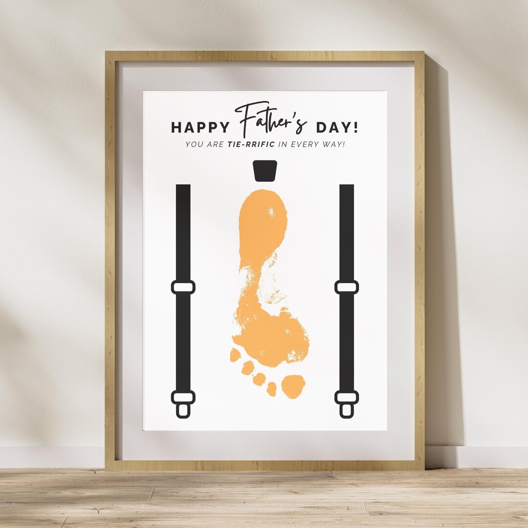 Handprint Fathers Day Tie, Footprint Tie, Kids Handprint Keepsake for ...