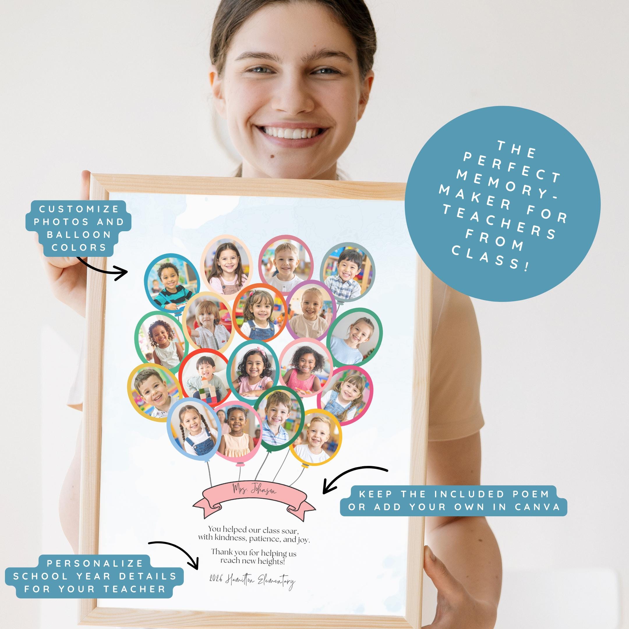 Editable Teacher Appreciation Photo Collage Template, Last Day of ...