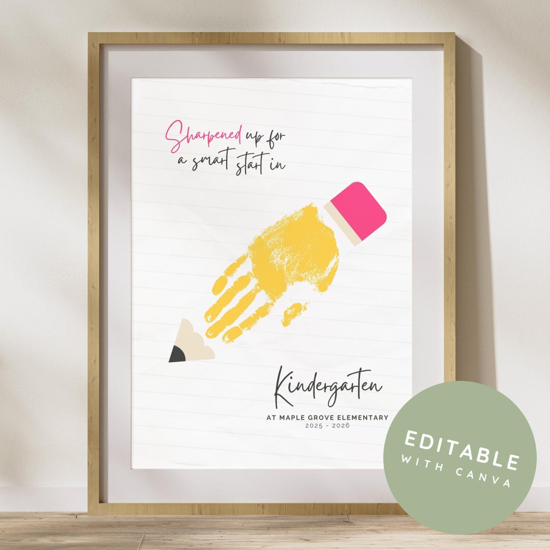 Editable First Day of Kindergarten Handprint Craft, First Day of ...