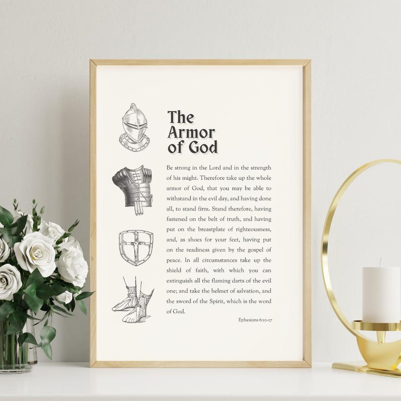 Armor of God Sword of the Spirit Ephesians 6 Scripture Wall Art Bible ...