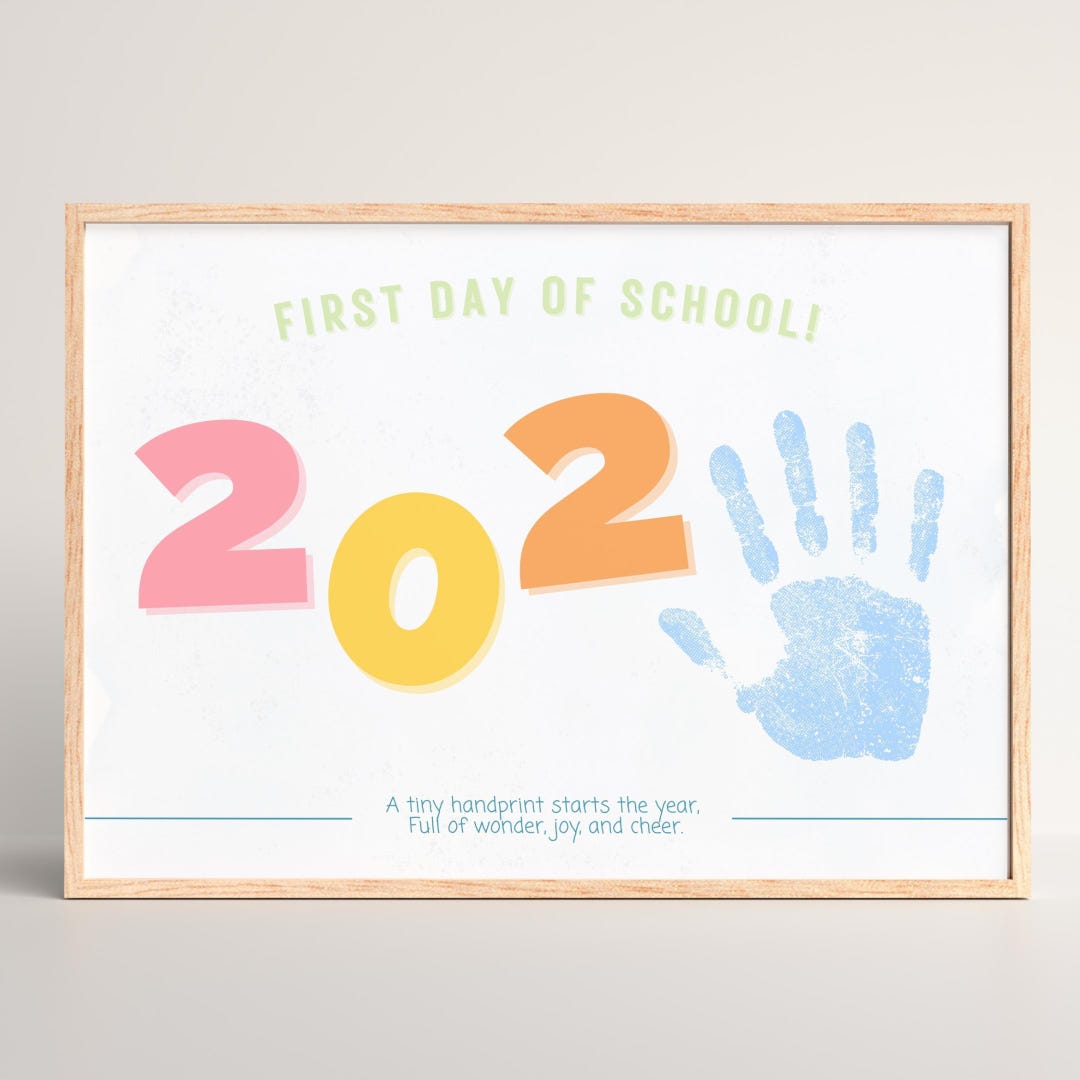First Day of School Handprint Printable, First Day of Pre-k Handprint ...