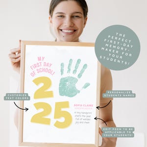 Editable Back to School Handprint Art, My First Day of Preschool ...