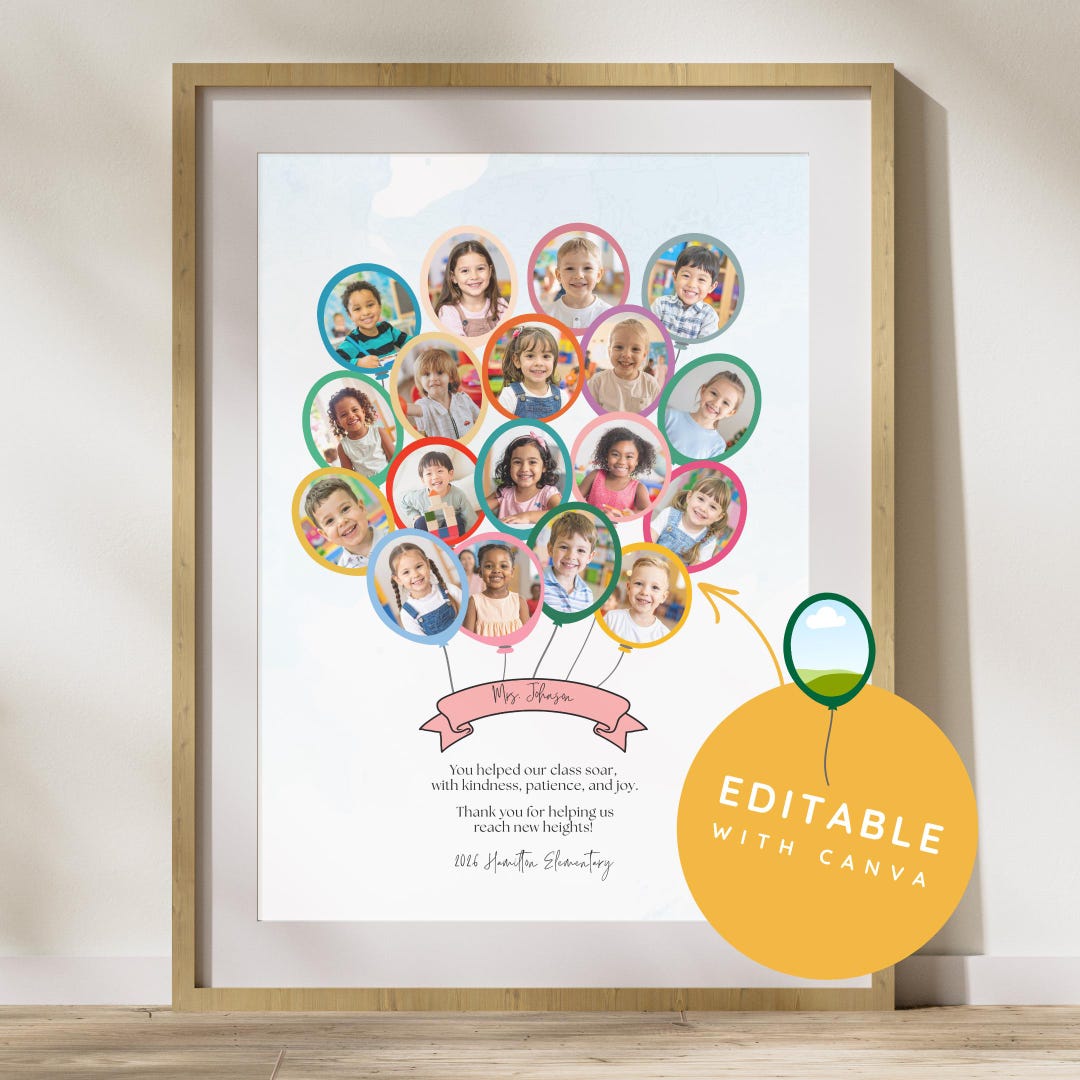 Editable Teacher Appreciation Photo Collage Template, Last Day of ...
