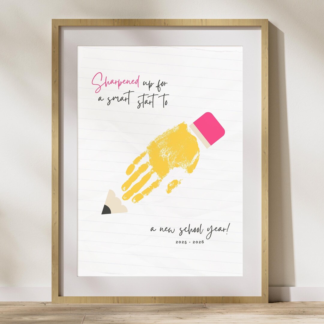 First Day of School Handprint Craft Kindergarten, Pencil Handprint ...