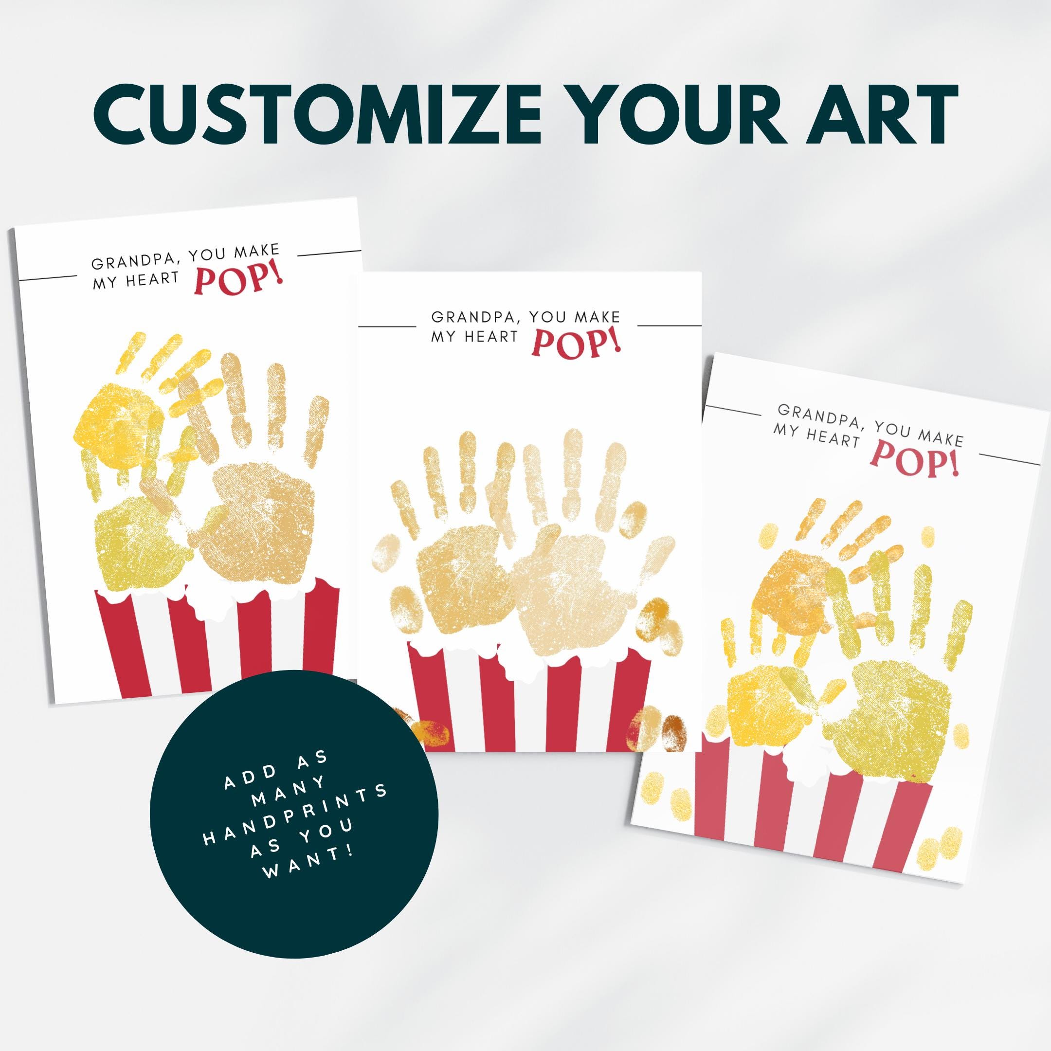 Handprint Fathers Day Craft for Kids, Grandpa Handprint Art, Handprint ...