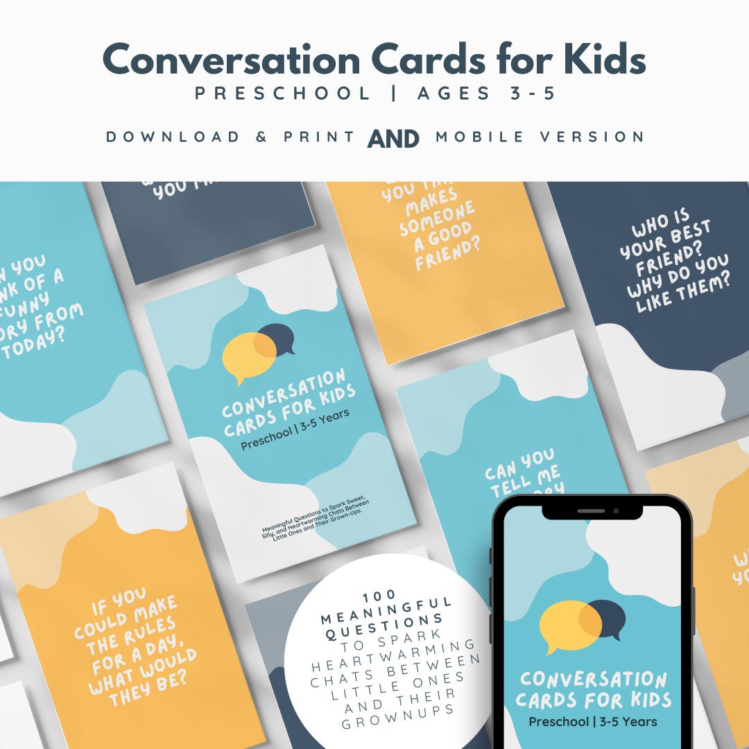 Conversation Starters Preschool, Conversation Cards for Little Kids ...