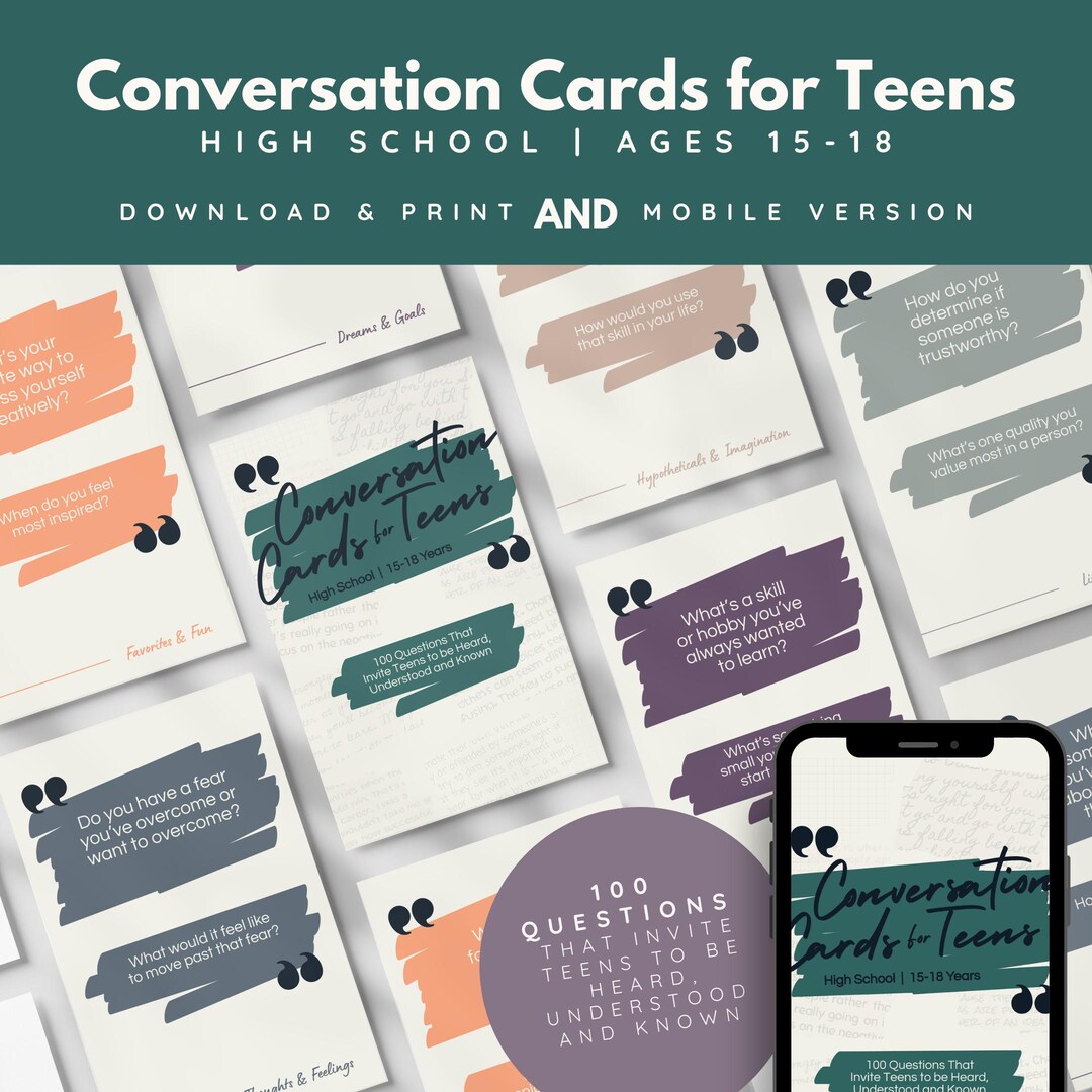 Conversation Starters for Teens, Family Conversation Card Games, Teen ...