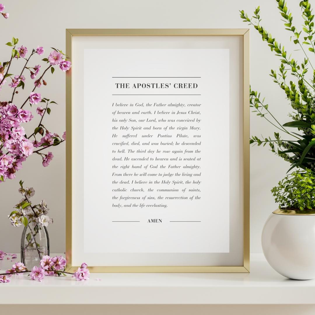 Apostles Creed Wall Art Digital Print, Modern Christian Art Downloads ...