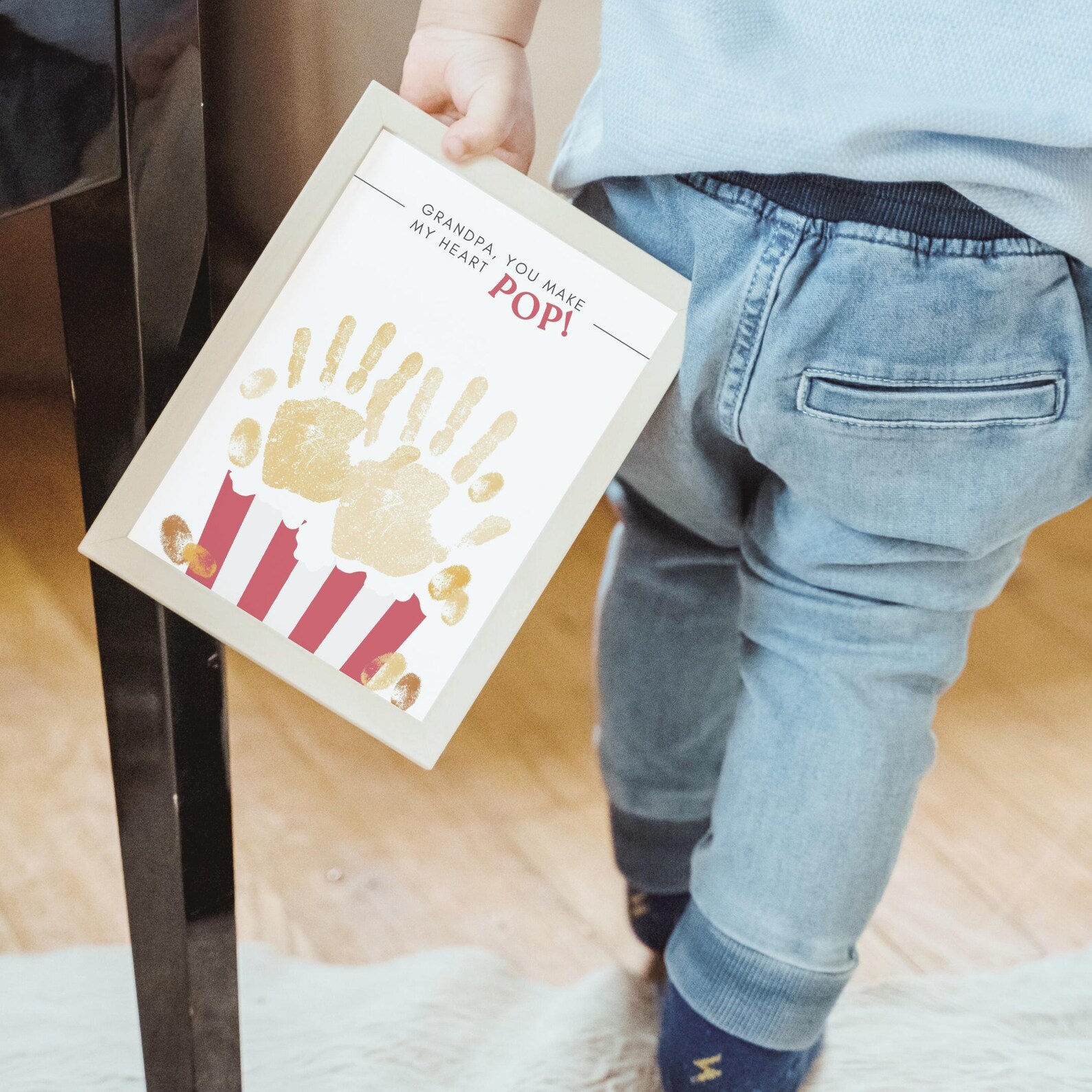 Handprint Fathers Day Craft for Kids, Grandpa Handprint Art, Handprint ...