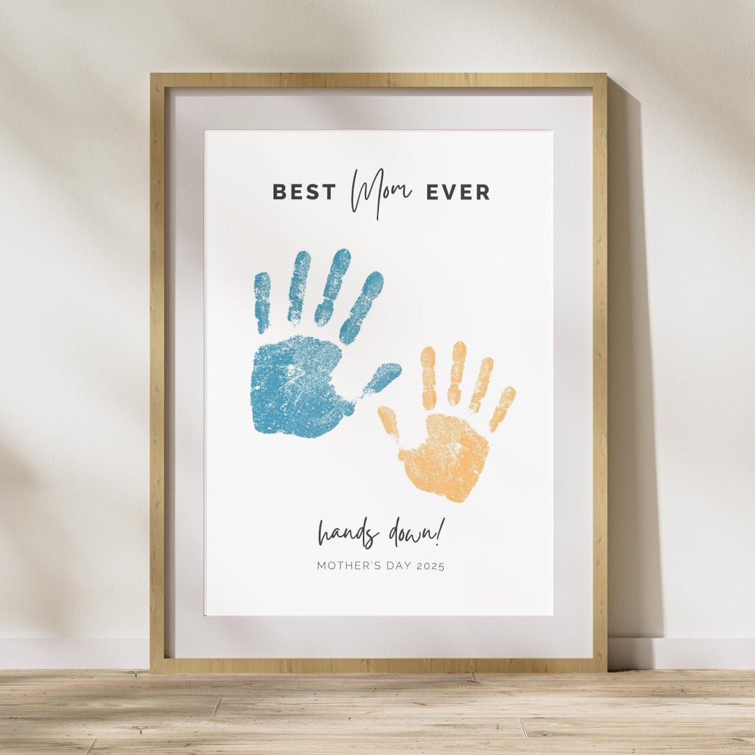 Best Mom Ever Mothers Day Handprint Printable, Babys First Mothers Day ...