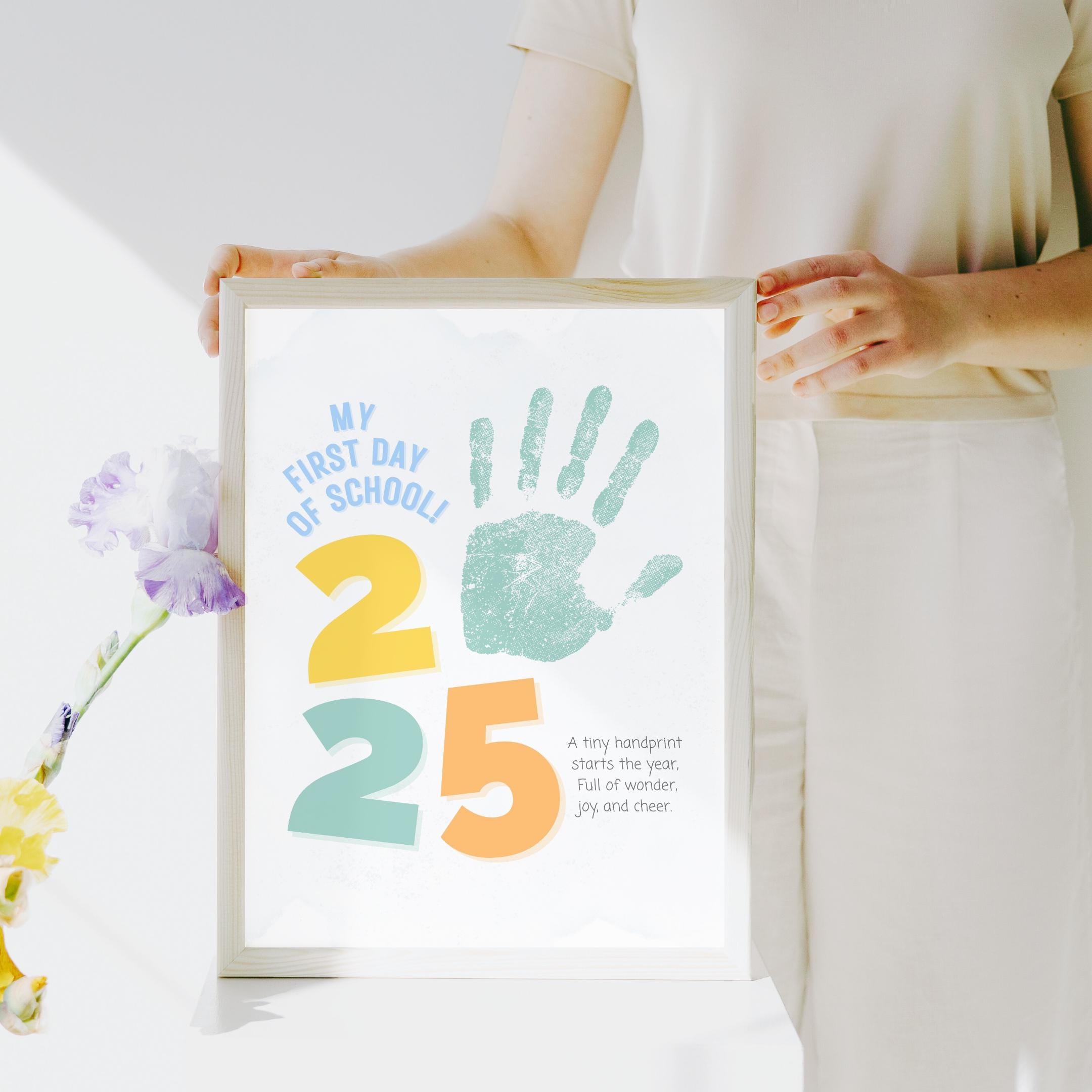 My First Day of School Handprint, First Day of Kindergarten Handprint ...