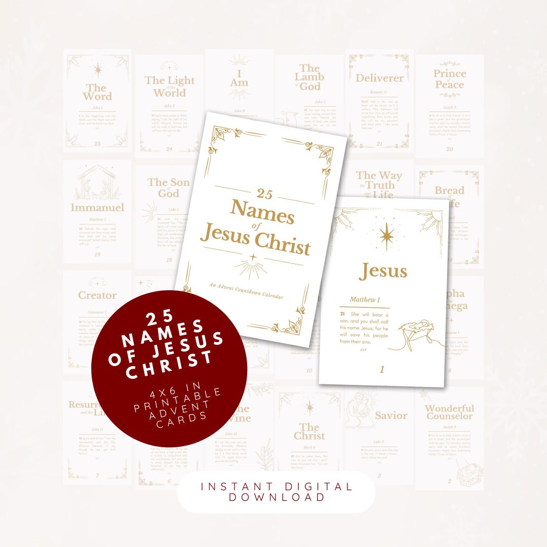 Names of Christ Advent Calendar, 25 Days of Christmas Advent Calendar ...