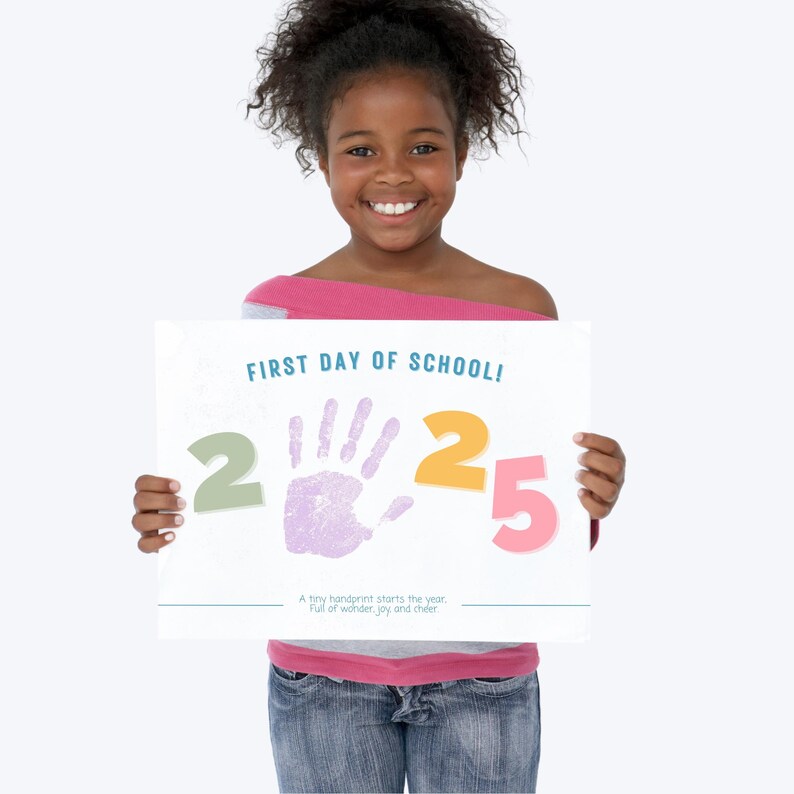 First Day of School Handprint Craft Kindergarten 2025-2026, My First ...