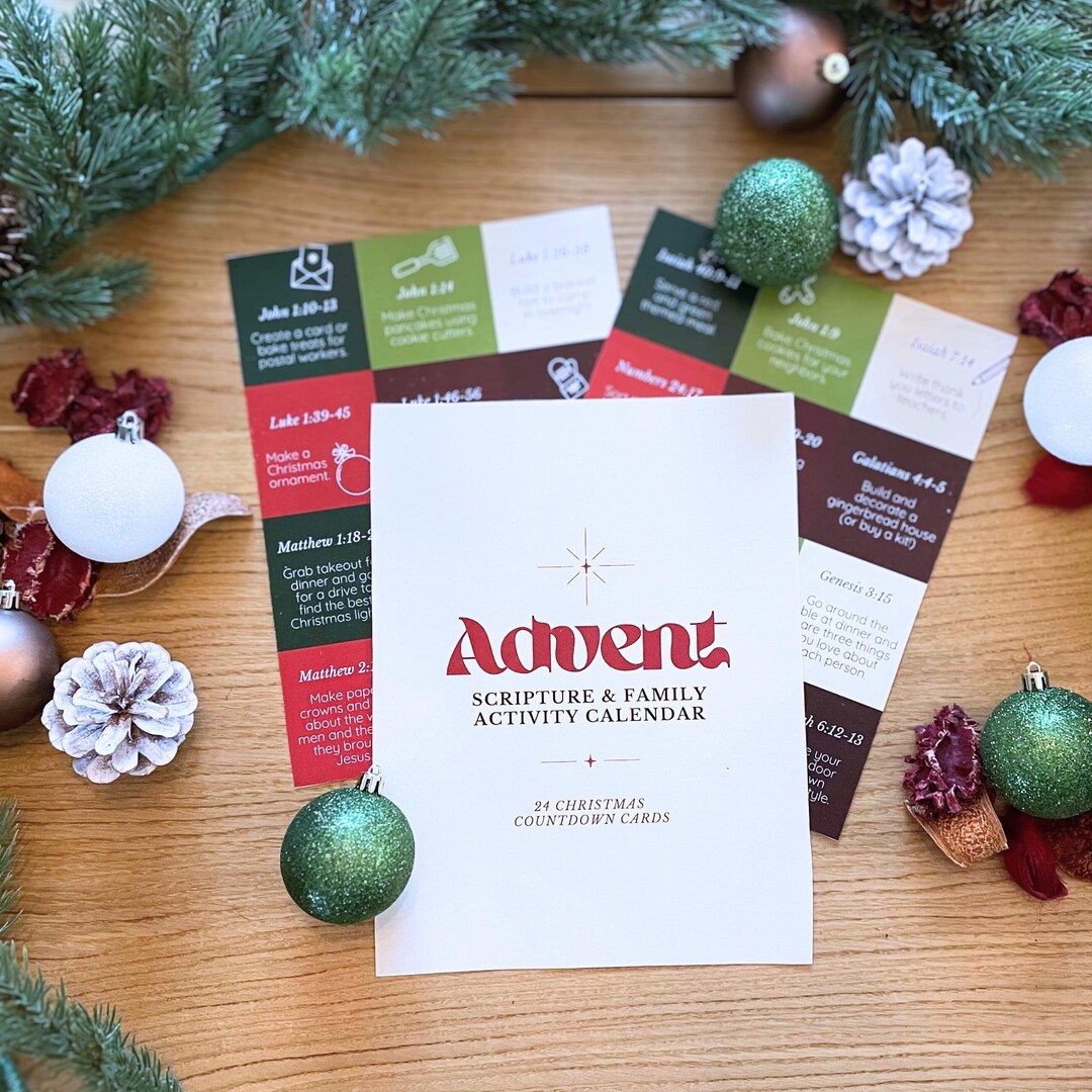 24 Advent Calendar Bible Cards, Christian Advent Cards for Kids, Advent ...